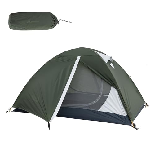 BISINNA 山岳テント 軽量 コンパクト 一人用 二人用 設営簡単 二重層 自立式 登山 アウトドア 防災用 2人用 防風 防水 防寒 耐水圧3000mm