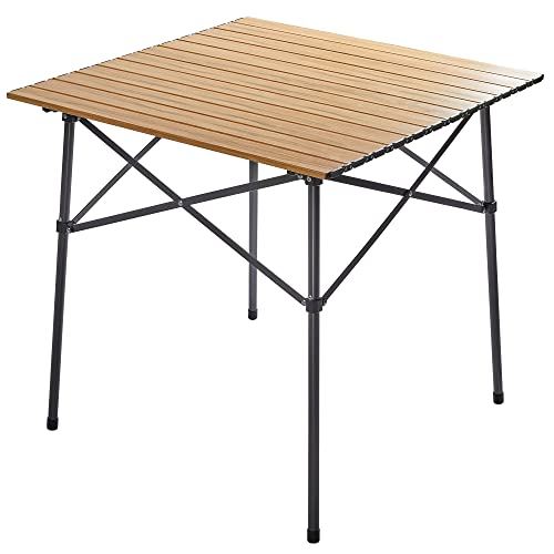 TIMBER RIDGE アウトドアテーブル 折りたたみ 70*70*70cm テレワーク 重量4.2kg 耐荷重45kg アルミ ロールテーブル キャンプ bbq 収納袋