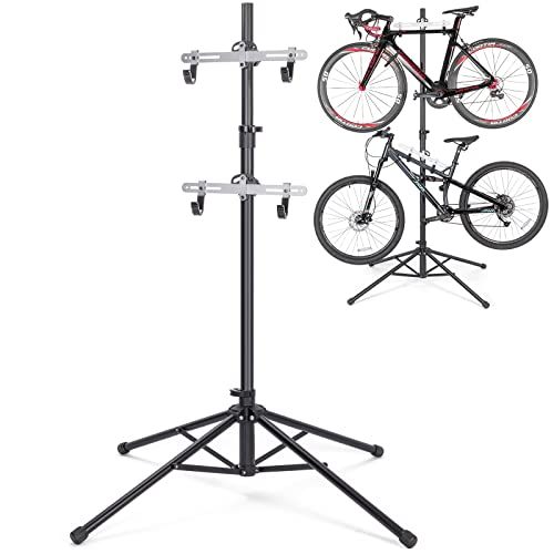 CXWXC 自転車 スタンド 2台 倒れない 横置き ディスプレイスタンド 高さ無段階調整 室内用 (BN-W009)