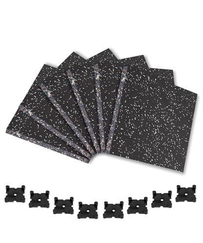 RsBarter ジムマット ゴムマット 厚さ20mm タイル式 トレーニングマット 50×50cm フィットネス フロアマット 連結バックル付き 防音 防