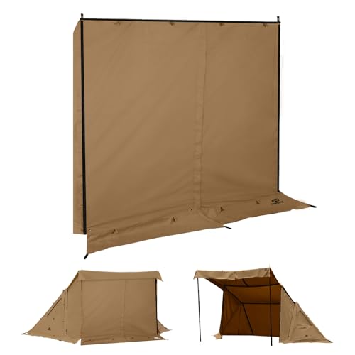 GOGlamping G・G PUP 2.0パップテント専用 前幕tc 1人用 炎幕 ポリコットンテント多機能前幕 中央の耐水ファスナー 【着脱可能なファスナ