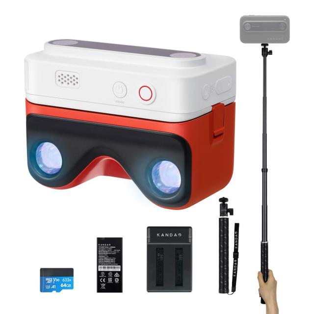 Kandao Qoocam EGO 3Dカメラ 4K 60FPS 3Dのスナップ180度立体視 3Dビューア付き VRデジタル 小型ビデオカメラ 手ブレ補正 旅行 ペット Vl