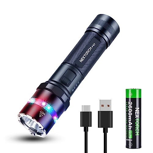 NEXTORCH P83 led 懐中電灯 強力 3色 白赤青 ストロボ タクティカルライト 1300ルーメン 高輝度 9モード 充電式 フラッシュライト IPX7