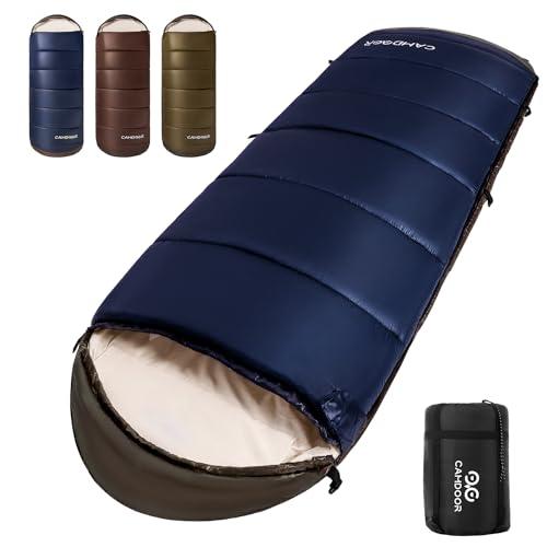 寝袋 冬用 CAMDOOR 【人工ダウン＆2個連結可】 シュラフ ダウン シュラフ 冬用 6in1多機能 230T防水 1.8kg 2.2kg 寝袋 コンパクト オール