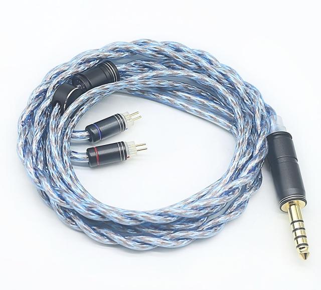 【JSHiFi-VENUS】2pin4.4mmリケーブル 銀メッキと古河銅＆金銀銅同軸線材 イヤホンアップグレード イヤフォン交換ケーブル (2pin4.4mm)