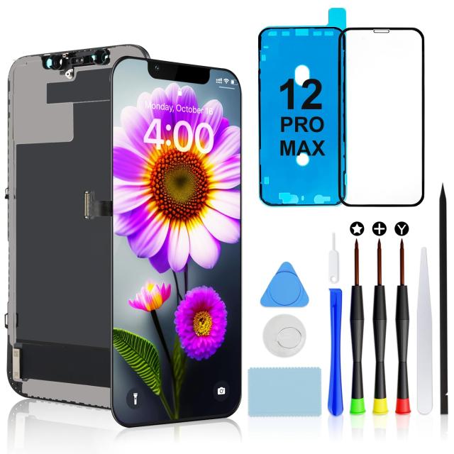 Brinonac iPhone 12 Pro Max 液晶パネル 画面交換 キット - 6.7インチ フロントパネル LCD タッチパネル 修理パーツ ガラス スクリーン