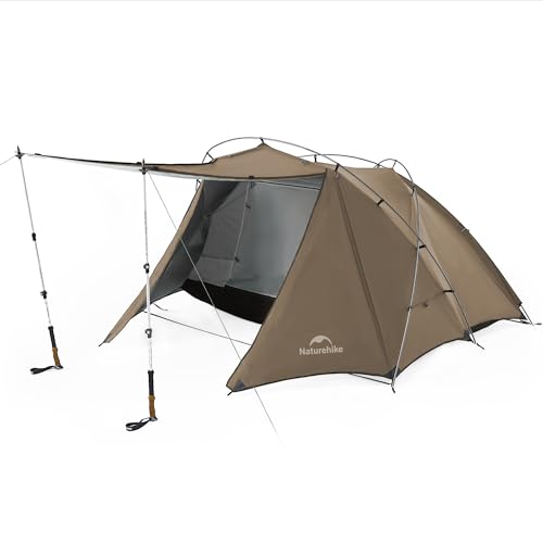 Naturehike公式ショップ テント 2人用 自立式 広い前室付き 軽量 ダブルウォール アウトドア 耐水圧2000？ 防風 収納袋付き コンパクト 3