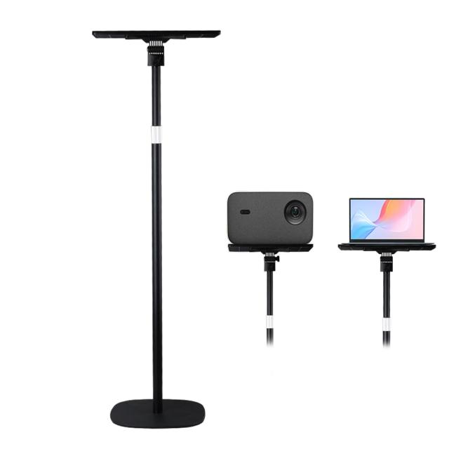 POLESTO プロジェクター スタンド トレイ 付き 角度調整 金属構造 土台強化 耐荷重7kg 昇降式54cm-129cm高さ調整可能 しっかり安定性 省