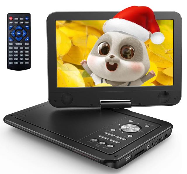 YOTON ポータブル DVD プレーヤー 12.5インチ、10.5インチ LCD 4〜6時間連続再生 充電池内蔵 リージョンフリー 内蔵メモリ再生 270°回転