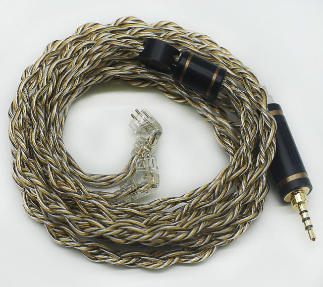 【JSHiFi-Jupiter】QDC2.5mmリケーブル 4芯金メッキと銀メッキとグラフェン線材 2.5mmイヤホンアップグレードケーブル 中華QDCイヤフォン