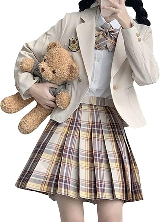 [cnstone] 女子高生 制服 学生服 セーラー服 JK制服 女子高生 高校制服 5点セット リボン ブレザー スカート チェック セット スクール の通販はau PAY マーケット ...
