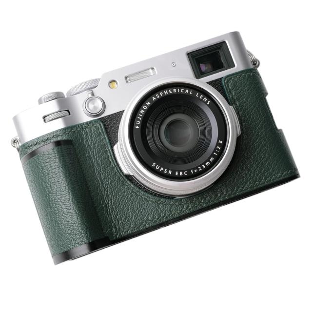 対応 FUJIFILM FUJI 富士 X100VI 専用 カメラケース カメラカバー カメラバッグ 本革 【Iborrys 純手作】銀付ヤギ革本体+メタルベースプ