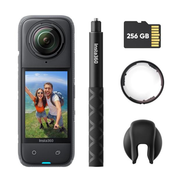 Insta360 X4-8K防水360度アクションカメラ、4K広角動画、見えない自撮り棒効果、着脱式レンズガード、135分の連続撮影可能なバッテリー、
