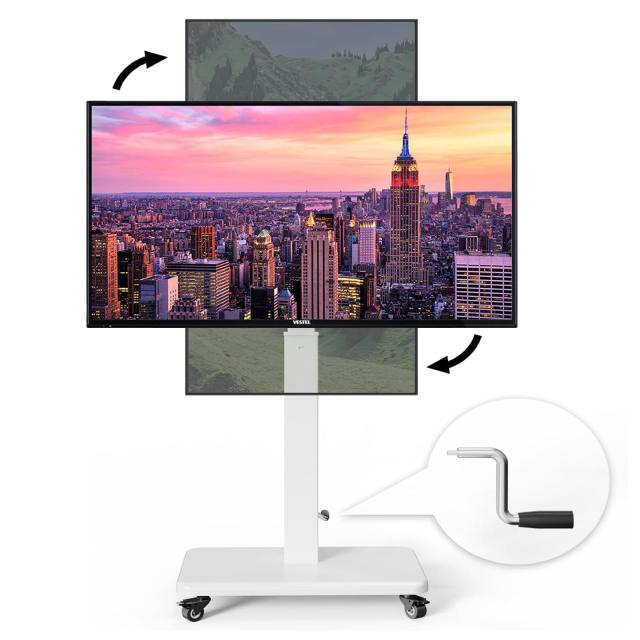 BESSTER テレビスタンドキャスター付き 90度画面回転可能 32-60インチテレビ対応 高さ調節可能 自立型 ハイタイプ移動式 液晶テレビスタ