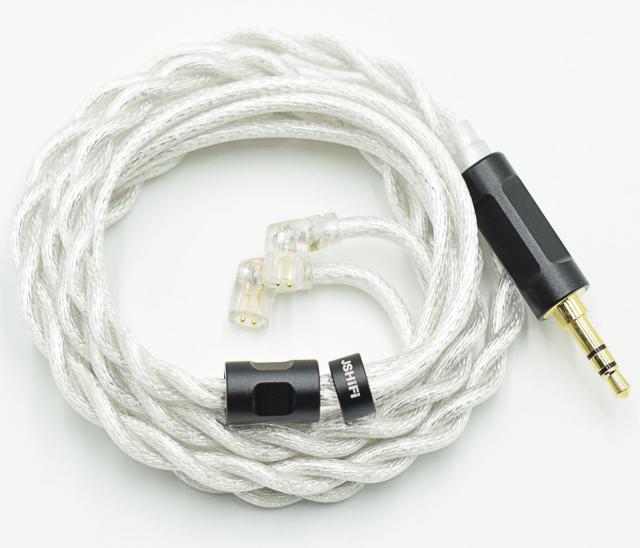 【JSHiFi-Memory】QDC3.5mmリケーブル 2芯ステレオ同軸ケーブル銀メッキ・単結晶銅混合線材 3.5？イヤホンアップグレードケーブル 中華QD