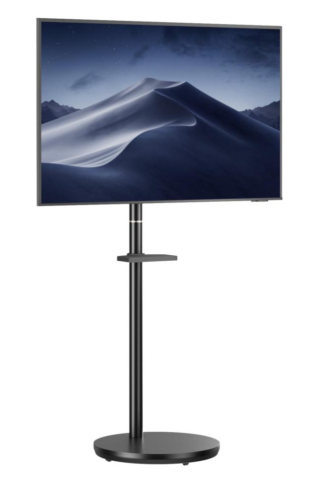 METIYA テレビスタンド 小型 テレビ台 黒 壁寄せ 移動式 キャスター付き tvスタンド 49インチ対応 耐荷重16KG VESA規格75x75/100x100/200