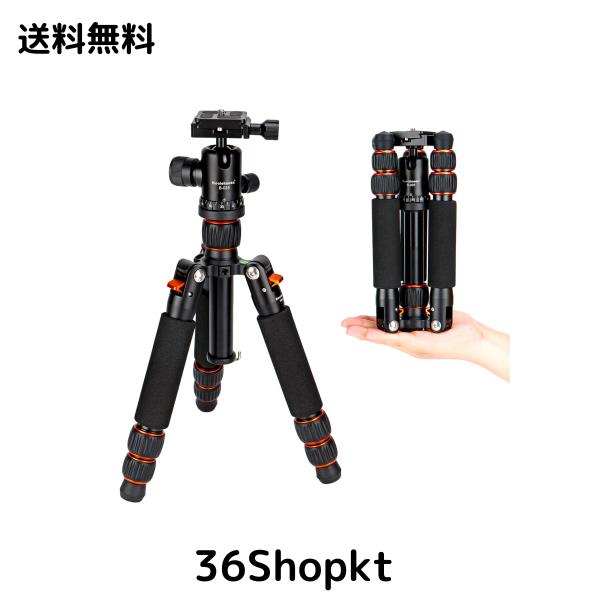 Koolehaoda ミニ三脚 カメラ三脚 アルミ合金 コンパクト旅行三脚 自由雲台付き 3段調整 最大63.5CM 荷重10kgデジタルカメラ 一眼レフカメ