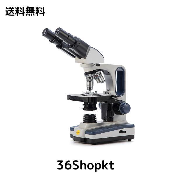 SWIFT 双眼 両眼タイプ生物顕微鏡 最大2500X拡大、ジーデントップ式30度傾斜両眼鏡筒、ＬＥＤ光源 研究用、実験用生物顕微鏡、広視野接眼