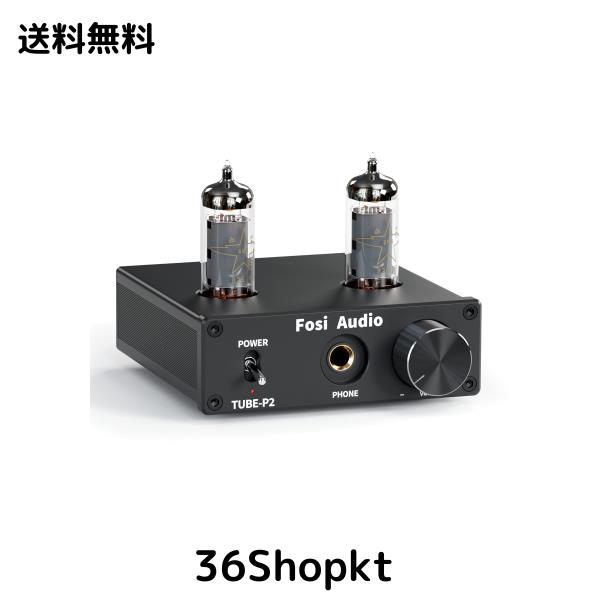 Fosi Audio P2 ヘッドフォン アンプ 小型 真空管 ヘッドホンアンプ ミニ HiFi ステレオ オーディオ 低グランドノイズ出力保護 6.35mmポー
