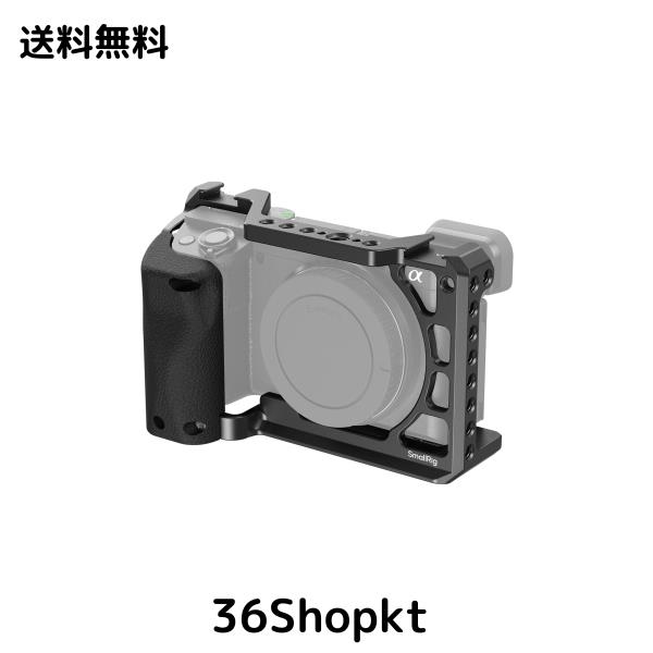 SmallRig A6100 / A6300 / A6400用ケージ シリコンハンドグリップ 内蔵ネジ穴 コールドシュー クイックリリースプレート付き Sony対応Alp