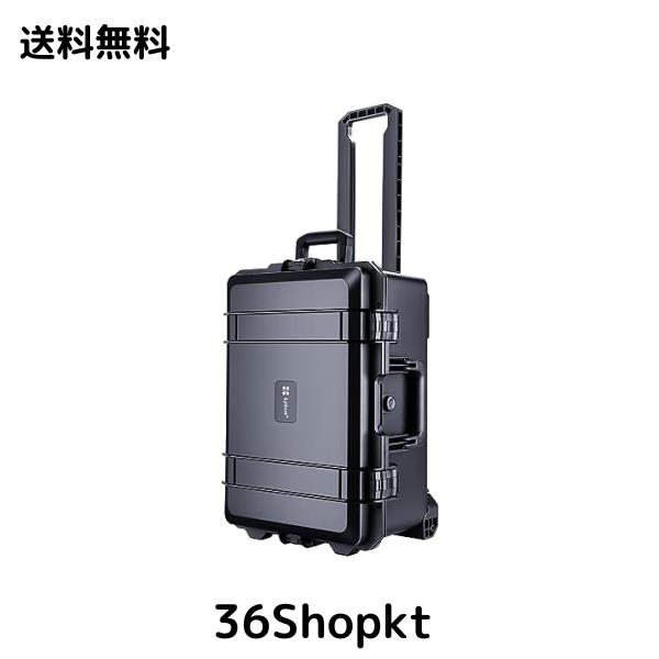 Lykus HC-5220 車輪付き防水ハードケース キャリーオンケース キャスター付き 格子状カットスポンジが内蔵 内寸:52x36x24.5cm カメラ、プ