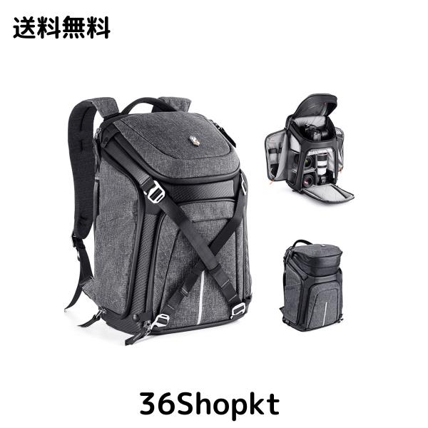 [K＆F Concept] カメラバッグ カメラリュック カメラバックパック 2気室 大容量 25L 三脚 15.6インチPC収納可 ショルダーバッグ 一眼レフ