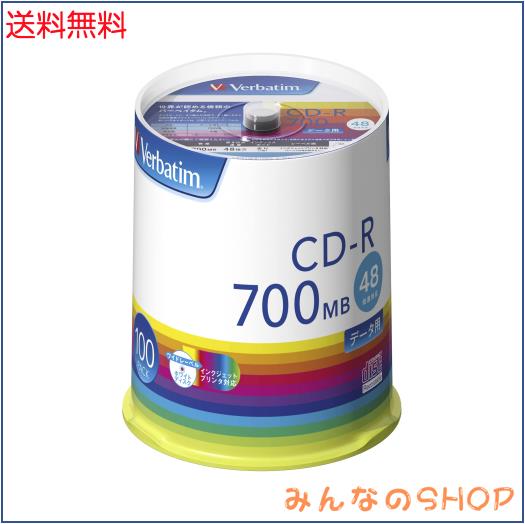 バーベイタムジャパン(Verbatim Japan) 1回記録用 CD-R 700MB 100枚 ホワイトプリンタブル 48倍速 ...