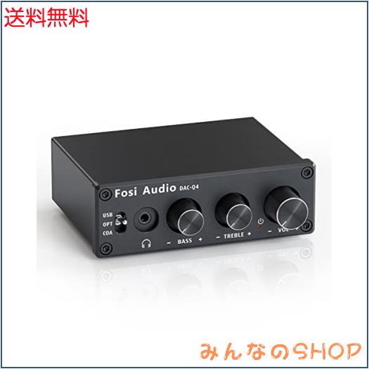 Fosi Audio Q4 DAC ヘッドフォンアンプ 小型 ミニステレオ 24ビット 光デジタル コンパクト ダック ヘッドホンアンプ 192KHz PC-USB/光/