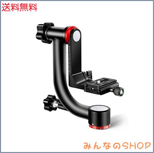 NEEWER ジンバル三脚ヘッド 耐荷重アルミ合金 Arcaタイプクイックリリースプレート付き GM101 360度パノラマ撮影 DSLRカメラに対応 最大