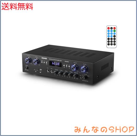 Donner パワーアンプ Bluetooth5.0 オーディオアンプ 最大出力440W オーディオステレオレシーバー USB/SD/FM/2MicINEcho/RCA/LED スタジ