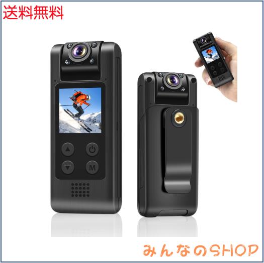 LXMIMI アクションカメラ 4K ウェアラブルカメラ ボディカメラ 安定に録画＆写真撮影 1.3インチ液晶画面 180°回転式レンズ 120°広角 25