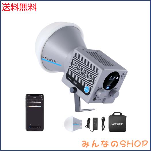 NEEWER HS60B ミニビデオライト 定常光ライト APP制御 60W 手持ち 軽量 二色 COB LED連続出力照明 撮影用ライト 35000lux/1m 2700-6500K