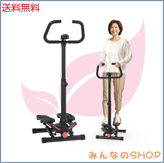 I-uki Sport 健康ステッパー 組立簡單 足踏み健康器具 ツイストエアロステッパー 静音 負荷調整付き モニター/ハンドル/専用パワーバンド