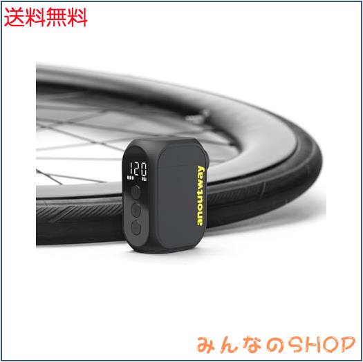 anoutway 気圧表示 自転車 空気入れ 携帯 電動ポンプ 携帯ポンプ 小型 電動空気入れ 全バルブ対応(米式仏式英—式）AT1 PRO