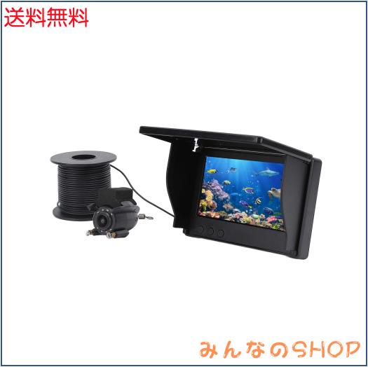水中釣りカメラ、ポータブル1080P HD魚群探知機カメラ、4.3インチスクリーン、220°広角、30mケーブル、アイスレイクシーボートカヤック