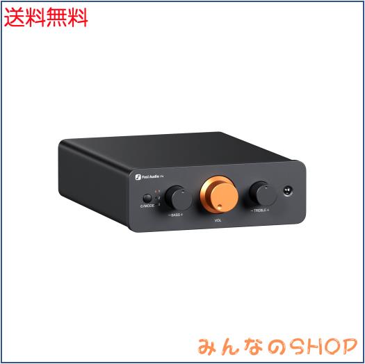 Fosi Audio P4 ミニプリアンプ 3つの RCA 入力付き アンプ/アクティブサブウーファー/スピーカー用ホームオーディオステレオプリアンプ 3