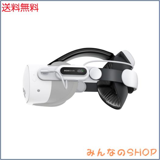 BOBOVR E3 Pro バッテリーストラップアクセサリー ( Quest3/3S用)、10000mAh ホットスワップ対応急速充電バッテリー、3.5mm オーディ