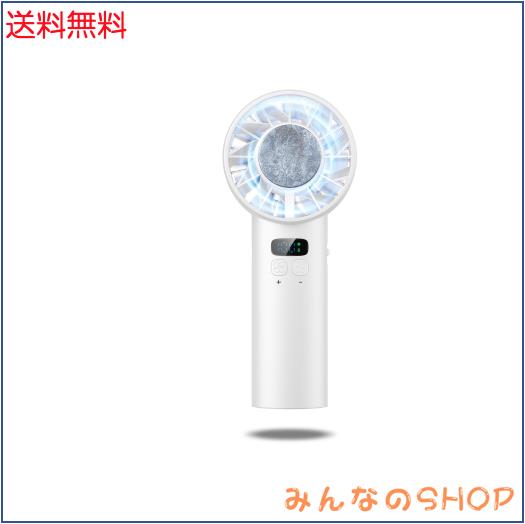 【2025新モデル12枚羽根 超高速大風量 ハンディファン】携帯扇風機 超強力送風 冷却プレート 瞬間冷却-23℃ 2重整流カバー 自然風感 100