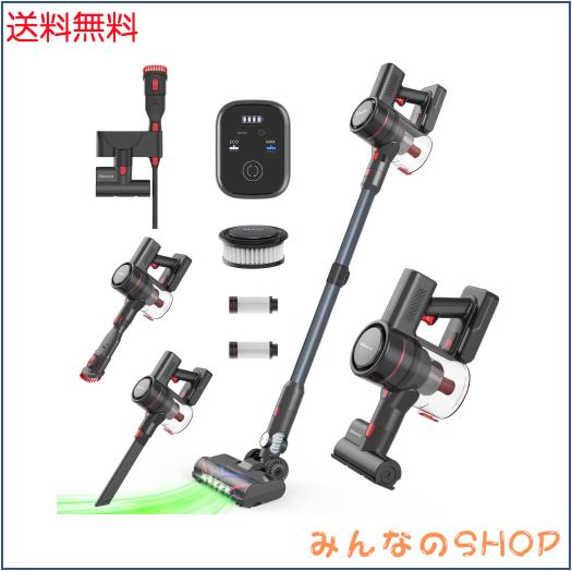 掃除機コードレス ハンディクリーナー 300AW 超強力吸引 充電式スティッククリーナー 布団クリーナー 65分連続稼働 4種類のノズル（布団