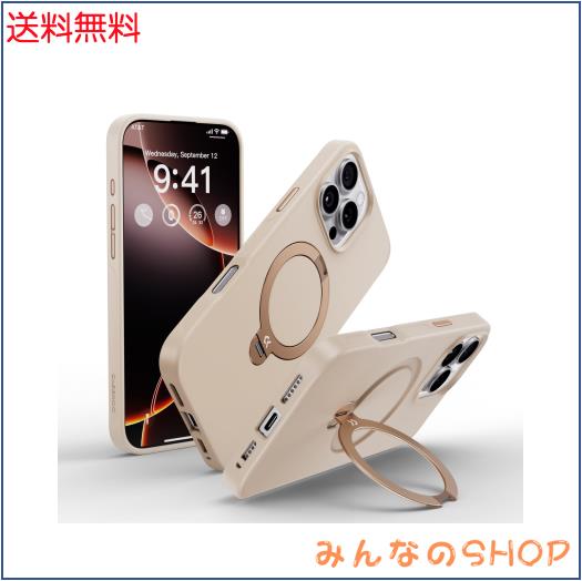 【2025新登場・機能美の極み】CASEKOO iPhone 16 Pro 用 ケース 360度回転スタンド 横縦両立 米軍規格 耐衝撃 MagSafe対応 強磁力 滑り止