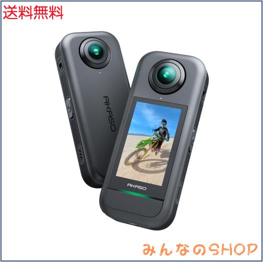 AKASO 360 360度カメラ アクションカメラ-5.7K360度動画 72MP360度写真 新型1/2インチ48MPセンサー 360度水平維持 360° スーパースムー