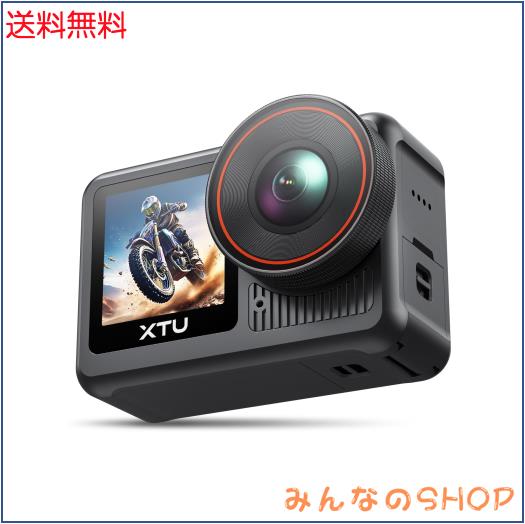 XTU X3 アクションカメラ 6K/30fps 4800万画素 本機防水10ｍ 1/2″CMOSセンサーとAmbarella H22チップ搭載SuperSmooth手ぶれ補正4.0 縦向