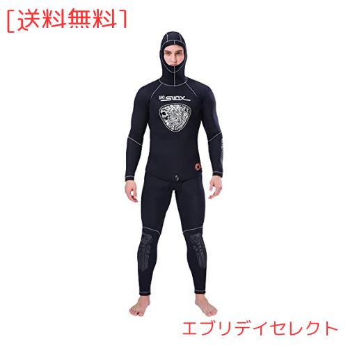 MORGEN SKY ウェットスーツ メンズ 2ピース 5mm スピアフィッシング 素潜り ロングパンツ仕様 1301(上下セット,3XL)