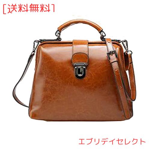 [MRYAOJONEZCW] トートバッグ レディース 本革 がま口 バッグ ドクターバッグ 女性用ビジネス 通勤 レディース リクルート 大容量 ブラウ