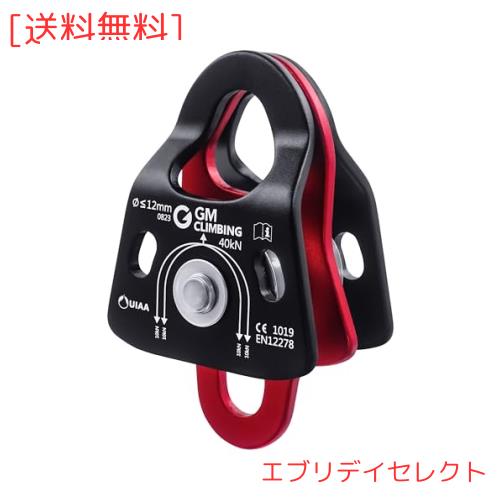 GM CLIMBING 40kN マイクロダブルプーリー CE UIAA認証 ボールベアリング 倍力システム プーリーシステム クライミング リギング レスキ