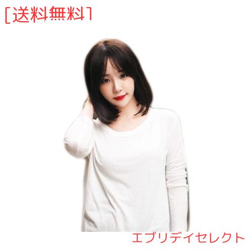 HIYE フルウィッグ 人毛１００％ 医療用ウィッグ 手植え 超リアル人工皮膚 分け目自由 ストレート ショット ボブ かつら 女性 (自然色, 4