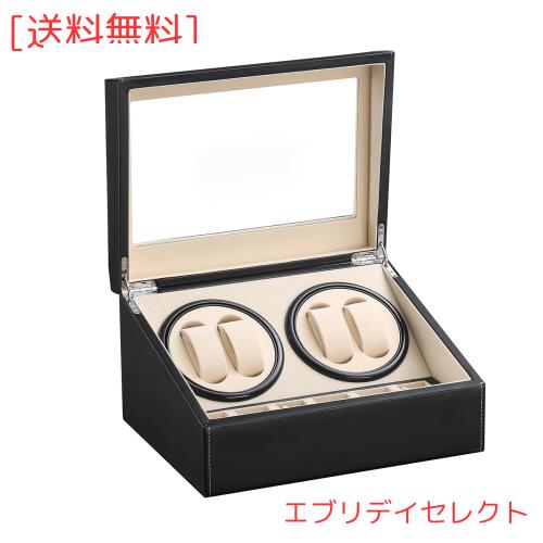 ワインディングマシーン（4本巻き+6本収納） ウォッチワインダー 自動巻き時計ワインディングマシーン 日本製 マブチモーター 高級 腕時