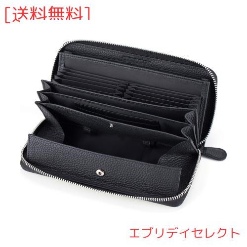 [LUCKYSGY] 多機能 財布 牛革 レシート すっきり 長財布 レディース カード18枚 大容量 本革 ラウンドファスナー ウォレット BOX型小銭入