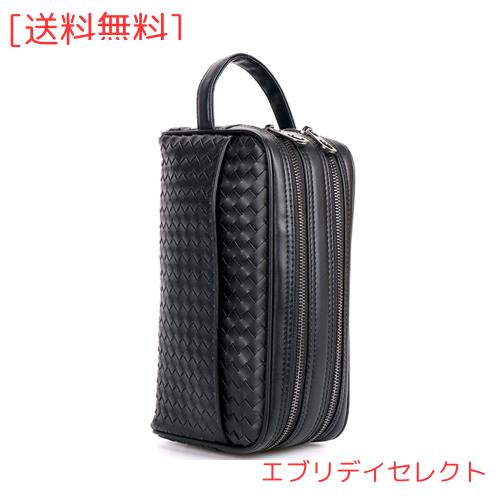 [ハナ] 本革 セカンドバッグ クラッチバッグ クラッチ 式 セカンド バッグ メンズ 革ミニセカンドバッグ 大容量 ダブルファスナー メンズ