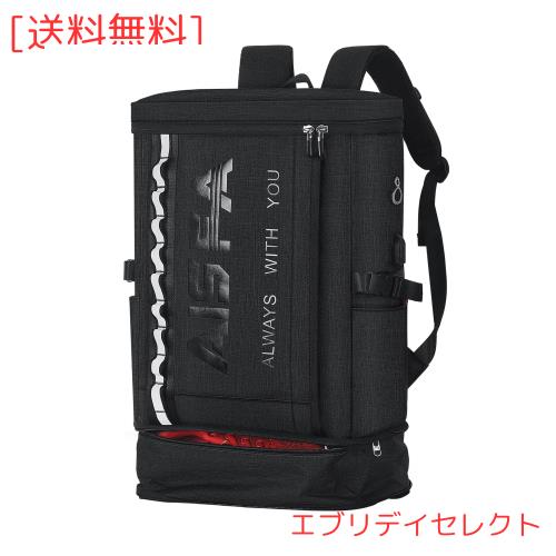 [AISFA] リュック メンズ リュックサック スクエア バックパック 防水 15.6インチPC ビジネス ラップトップバック USB充電ポート付き 30L